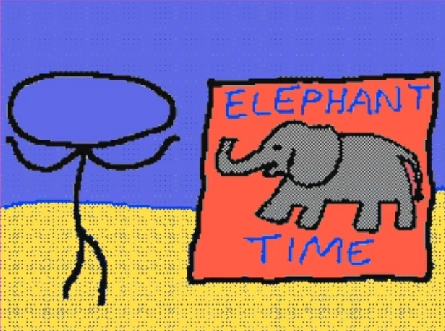 Rare footage of a stick figure transforming into a elephant (colorized ...