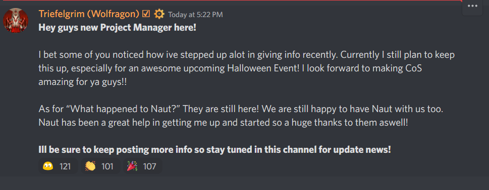 Wolfragon is CoS' new project manager | Fandom