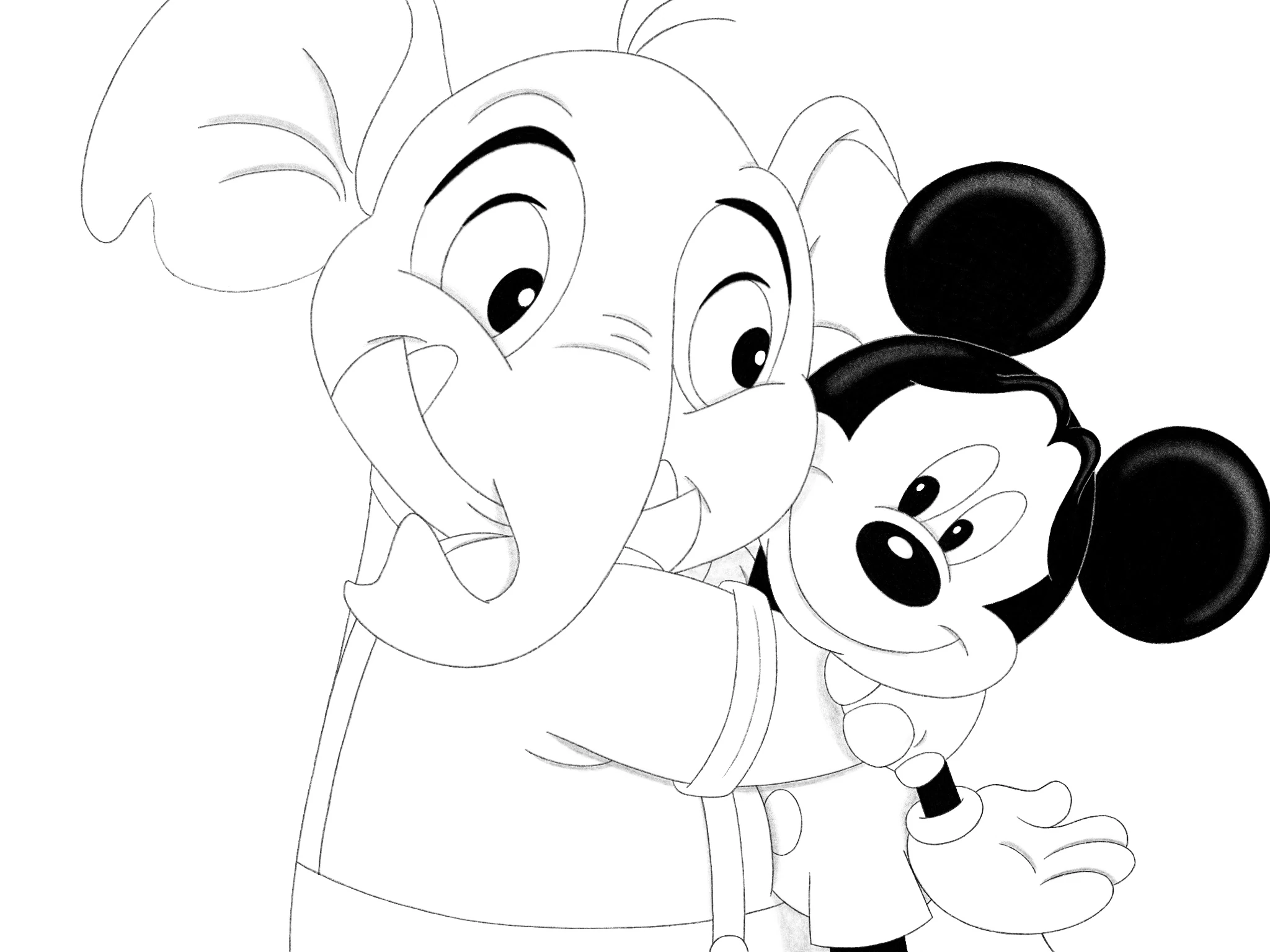 I draw a sketch of Walt hugging his wonderful best friend Mickey! | Fandom