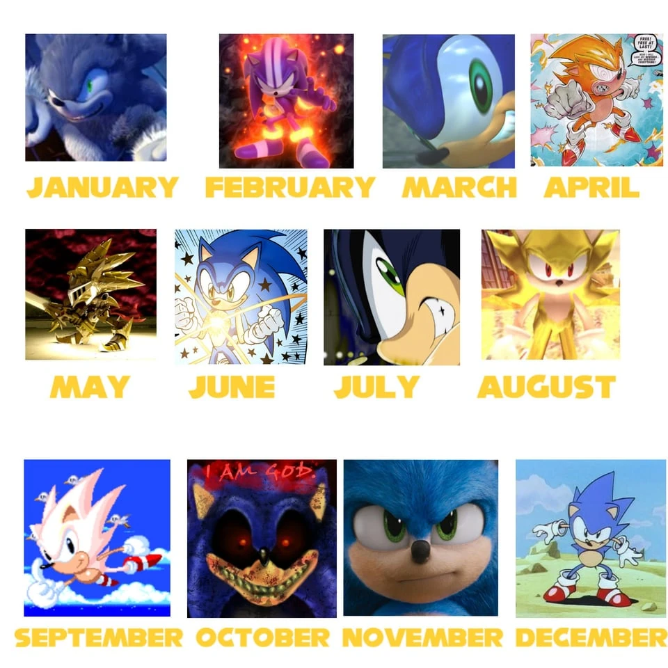 Sonic versions/forms based on your birth month. | Fandom
