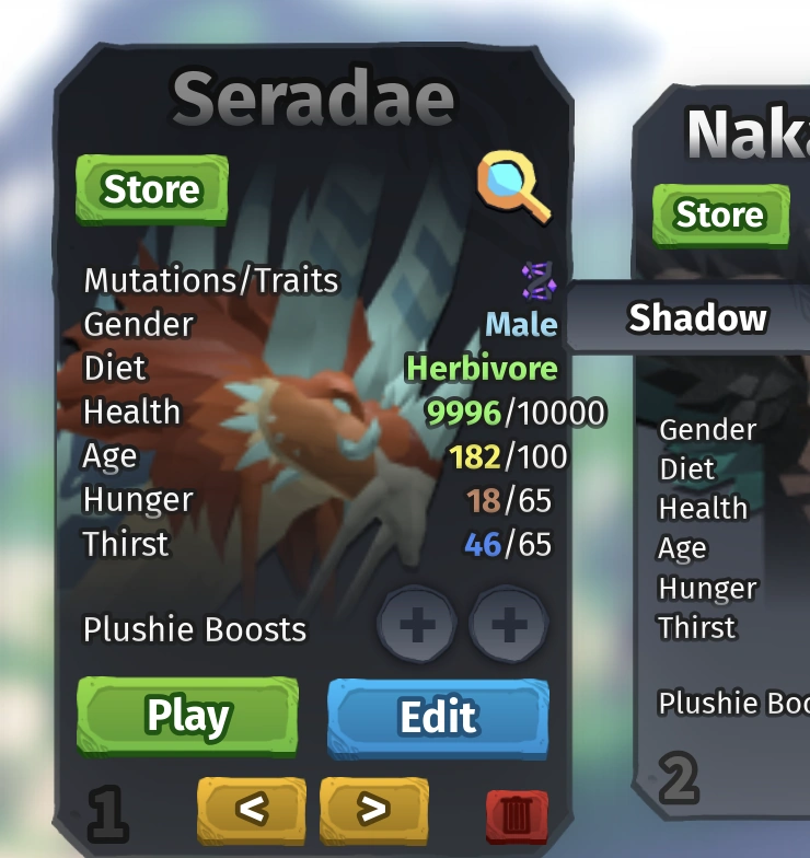 swapping shadow seradae for a glowtail one | Fandom