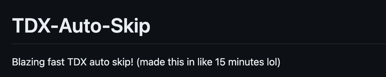 First TDX Auto Skip? | Fandom