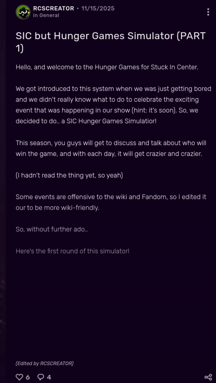 SIC Hunger Games Round 2 | Fandom
