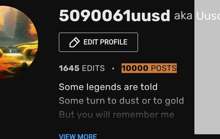 The History of the 1st User To Hit 10,000 Posts On Wikitubia, I guess ...