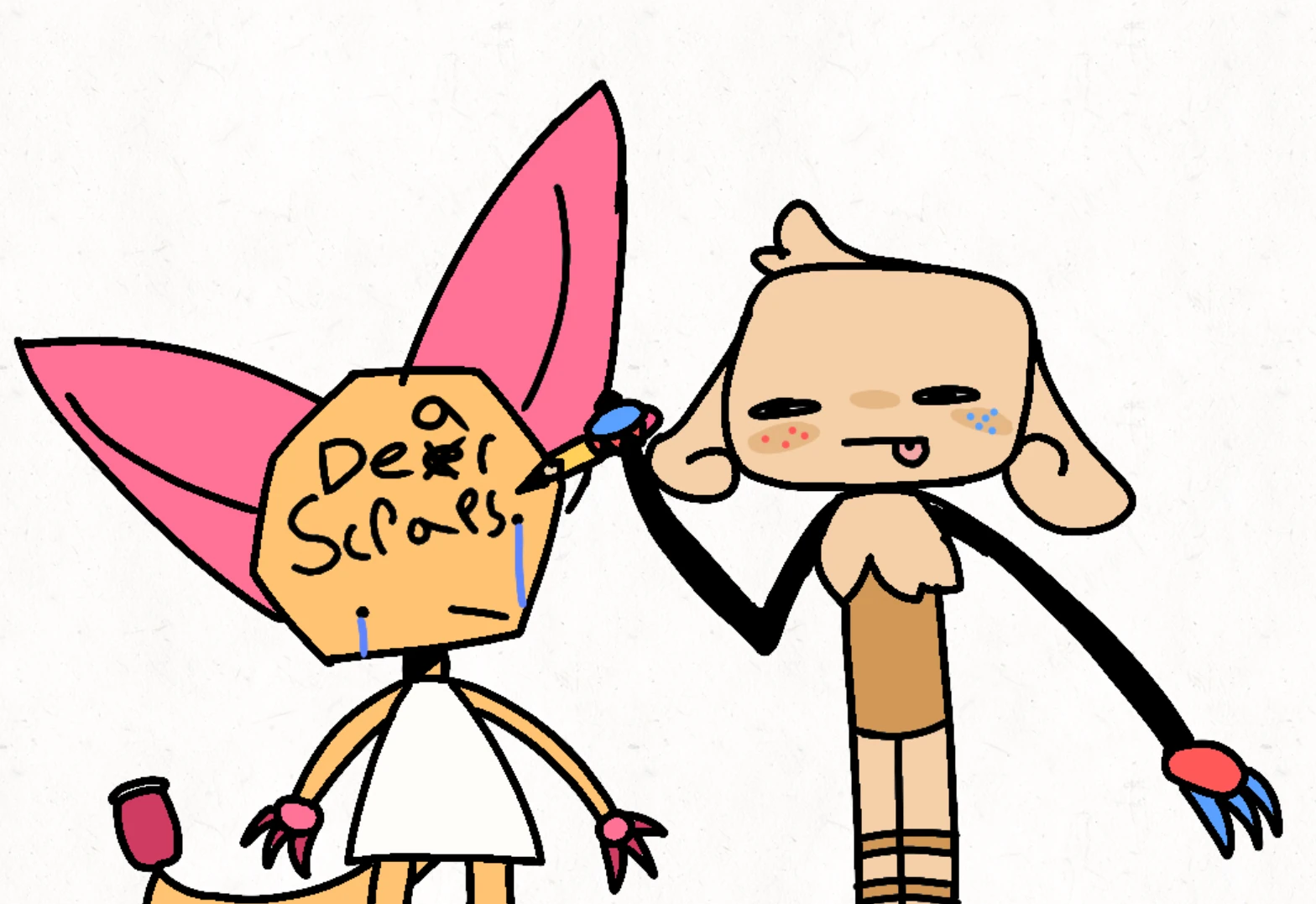 goob writing scraps's Christmas card on her own head like | Fandom