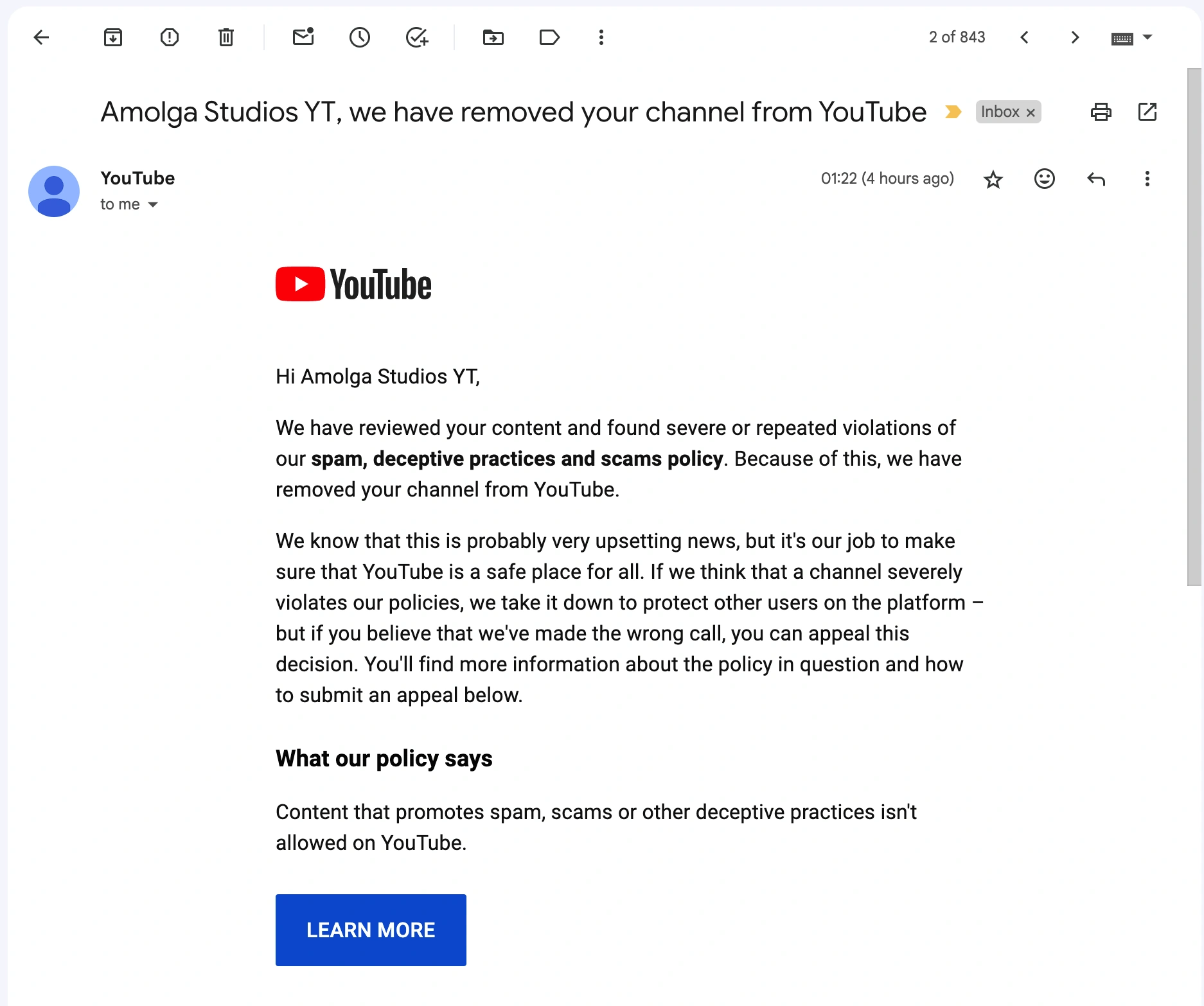 My YouTube channel got terminated today | Fandom