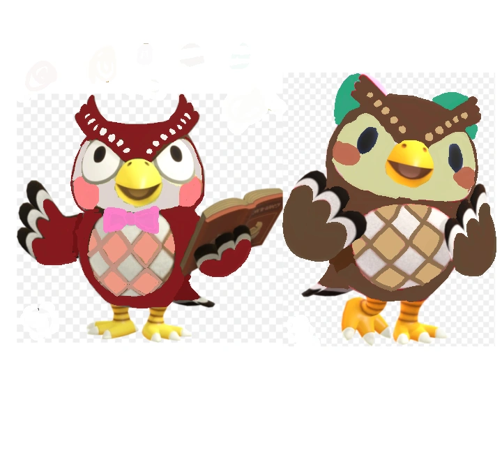 Blathers and Celeste with swapped colour palettes | Fandom