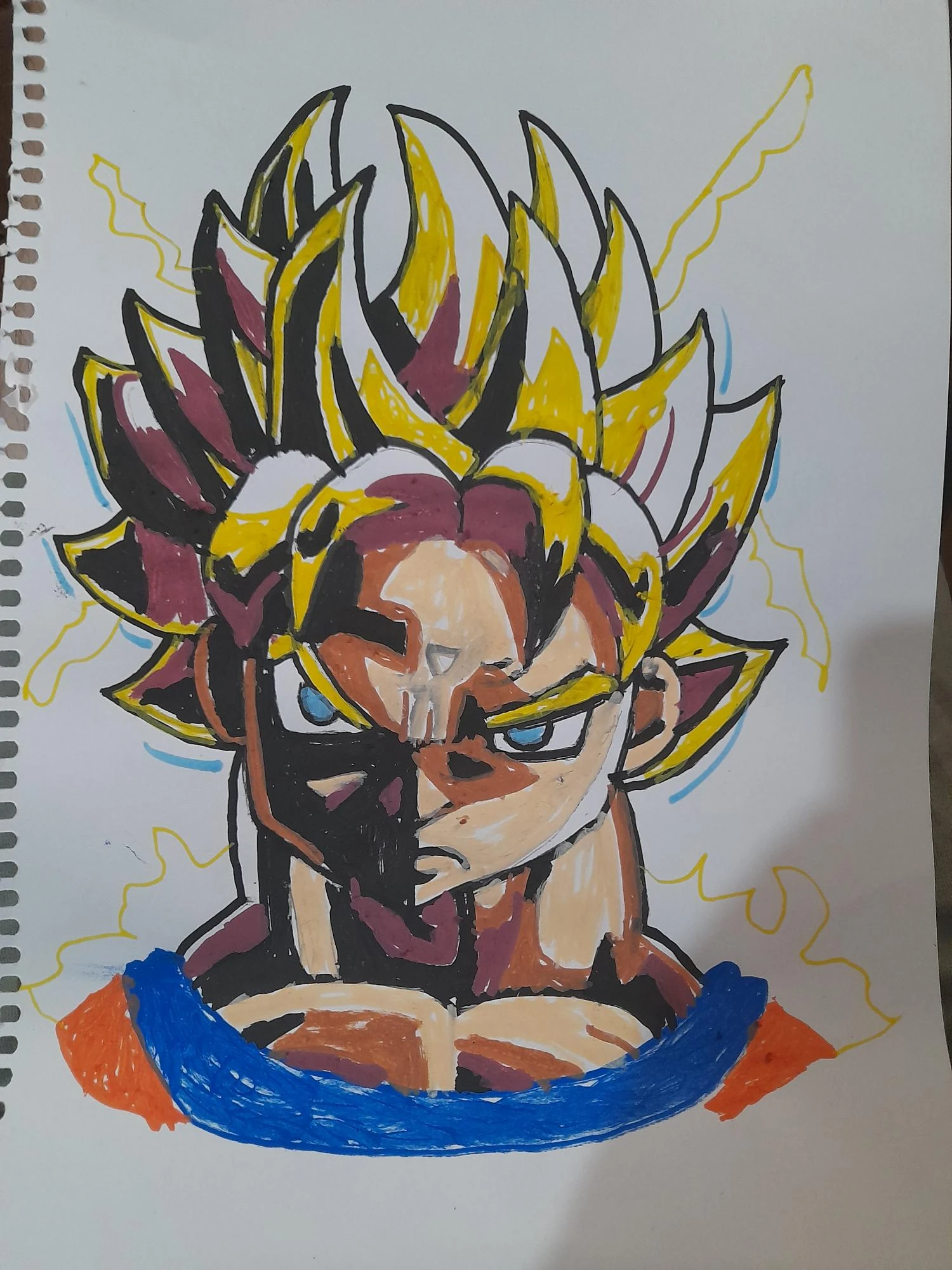 My Posca pen drawing of Super Saiyan Goku | Fandom