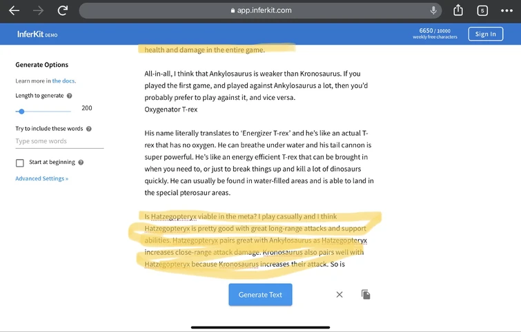 Inferkit has gone crazy | Fandom