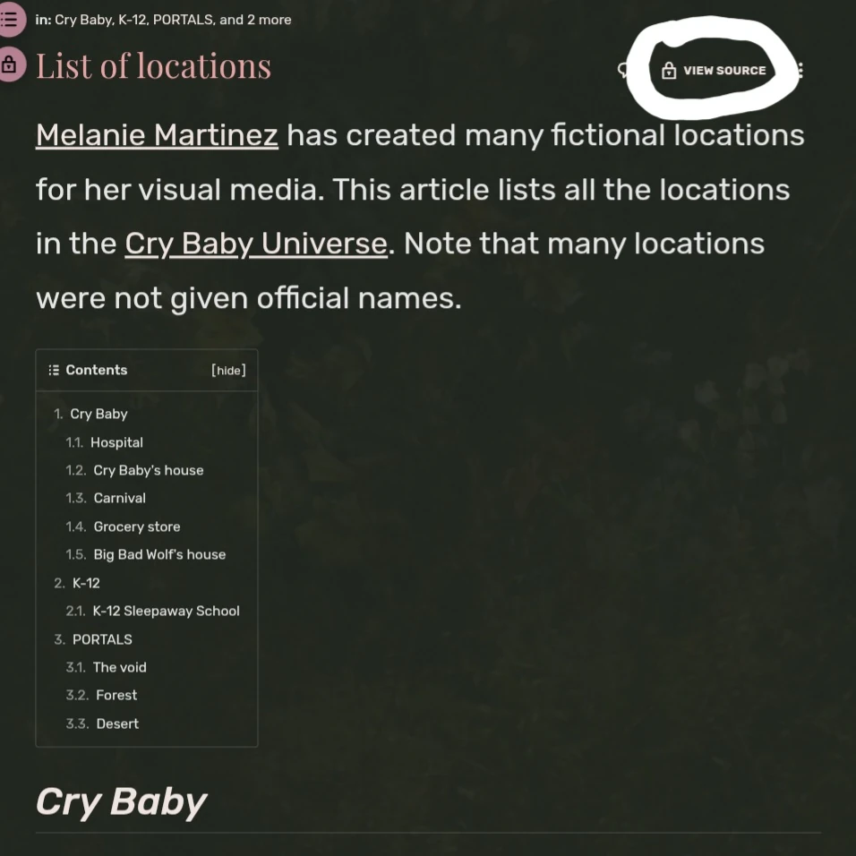List of Locations article | Fandom