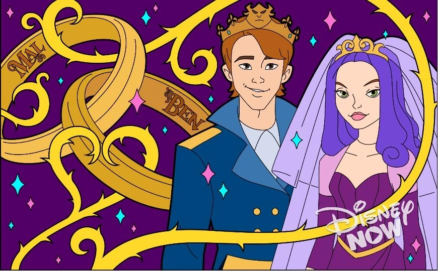I colored Mal & Ben in Descendants: The Royal Wedding from the Color ...