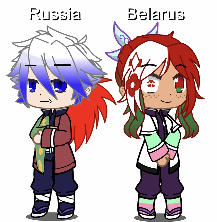 Russia And Belarus From Countryhumans As Giyu And Shinobu! | Fandom