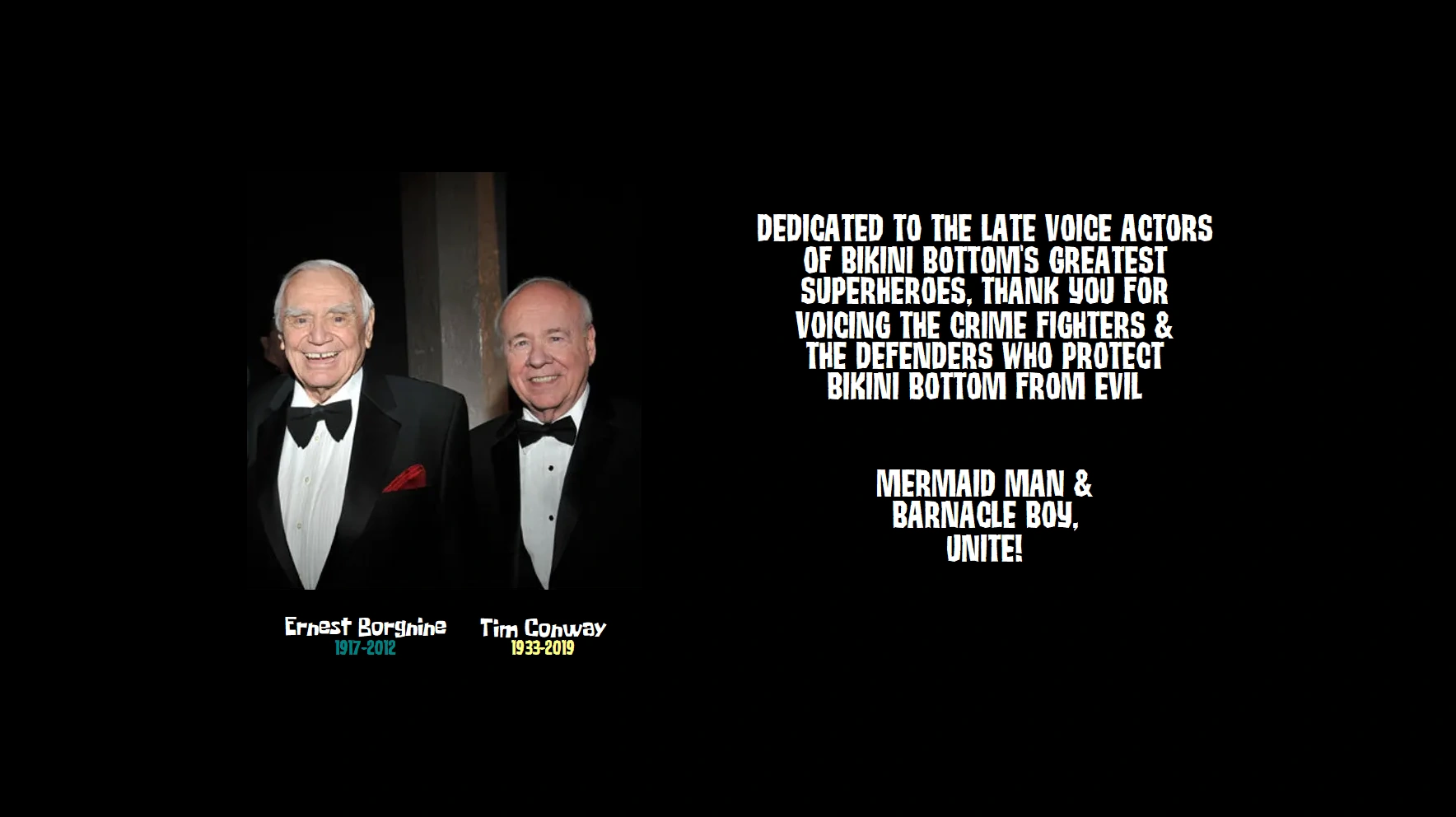 My fanmade dedication picture to honor Ernest Borgnine & Tim Conway ...