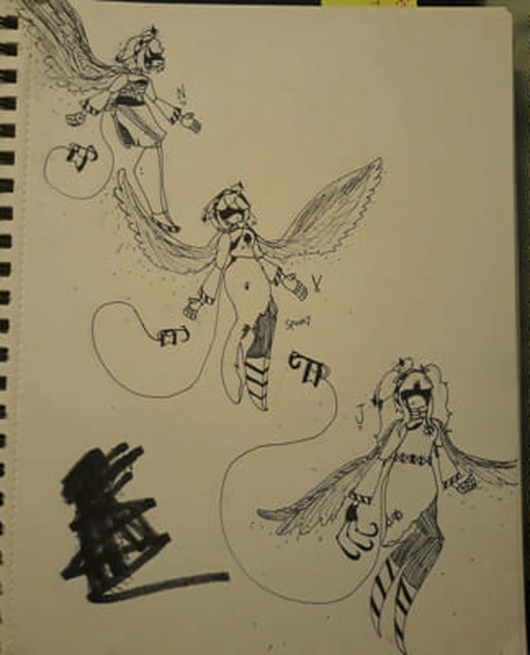 "angel(?)" V, N, and J (+ bat uzi lol) | Fandom