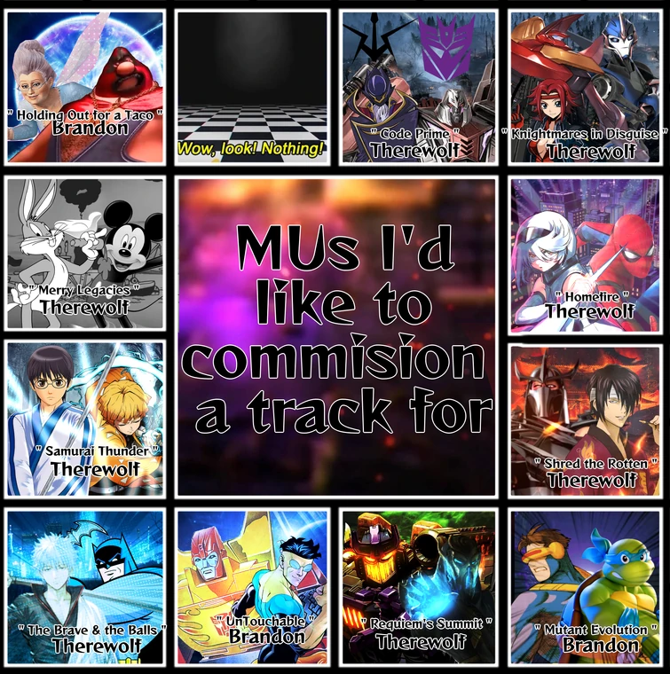 MUs I'd like to pay a track for & who'd I'd commission. | Fandom