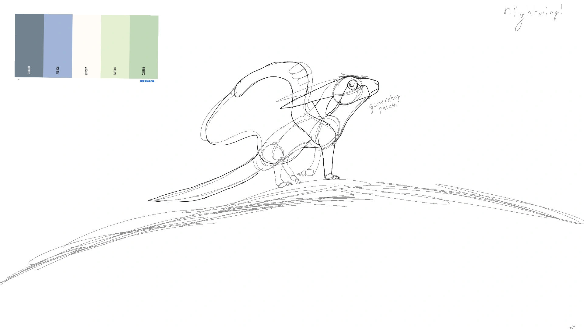 Here's how the dragon chosen by the wheel + color palette generator is ...