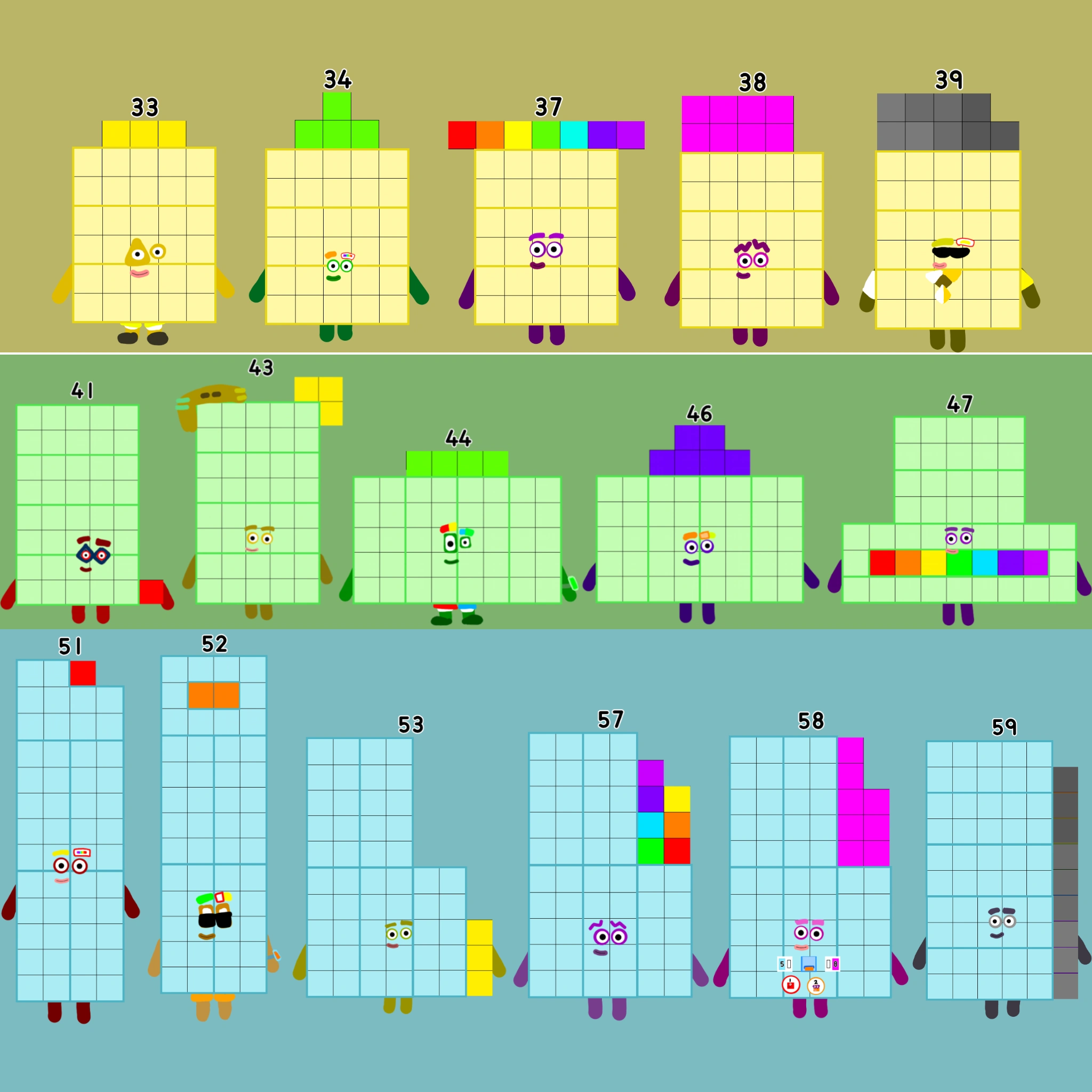 Numberblocks 33 to 59 after they've been figured-out | Fandom