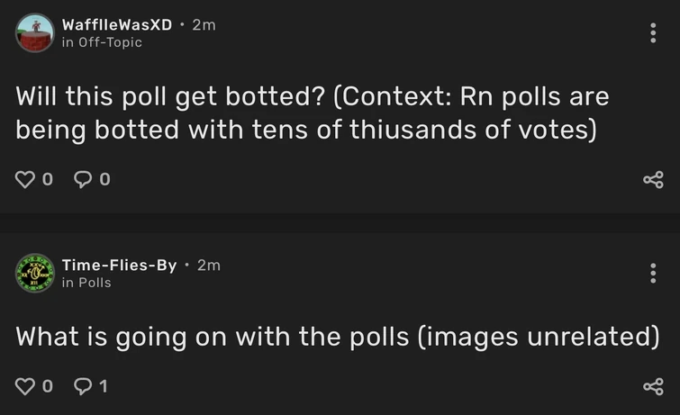 Do the polls look weird to you? | Fandom