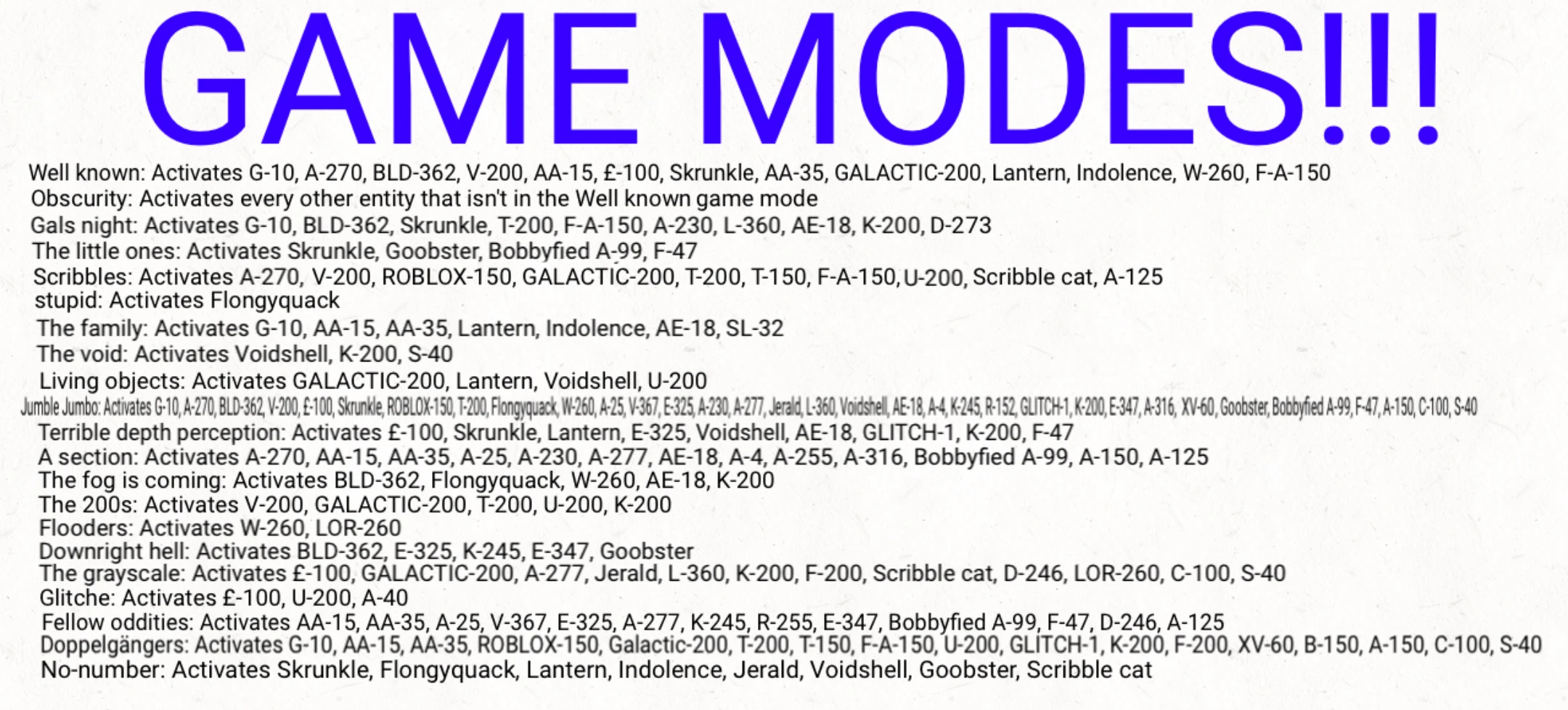 MORE GAME MODES ...