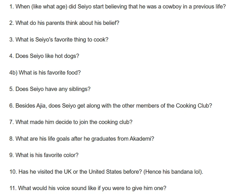Questions and Answers about Seiyo Akanishi | Fandom