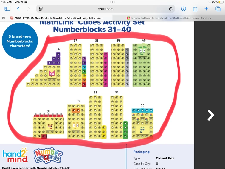 I contacted hand2mind about the 31-40 mathlink cubes | Fandom