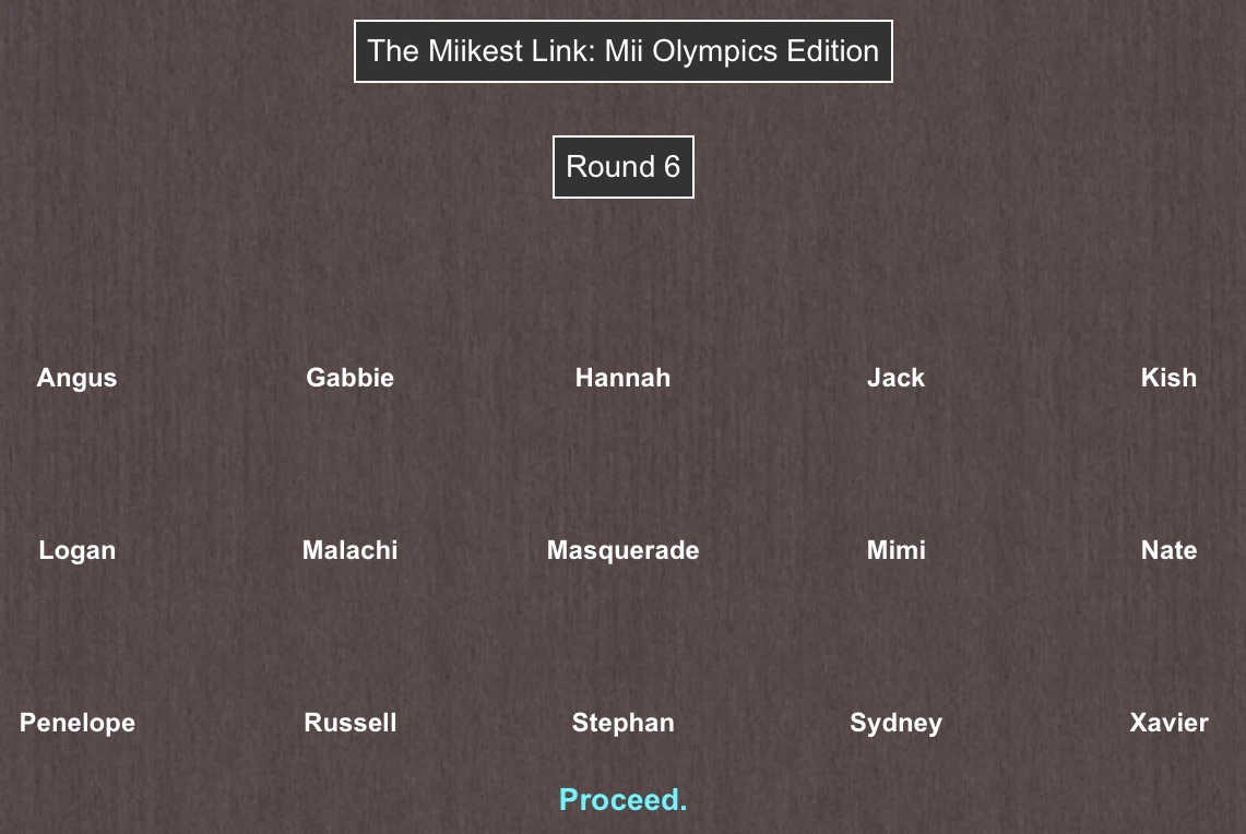 The Miikest Link: Mii Olympics Edition: Round 6 | Fandom