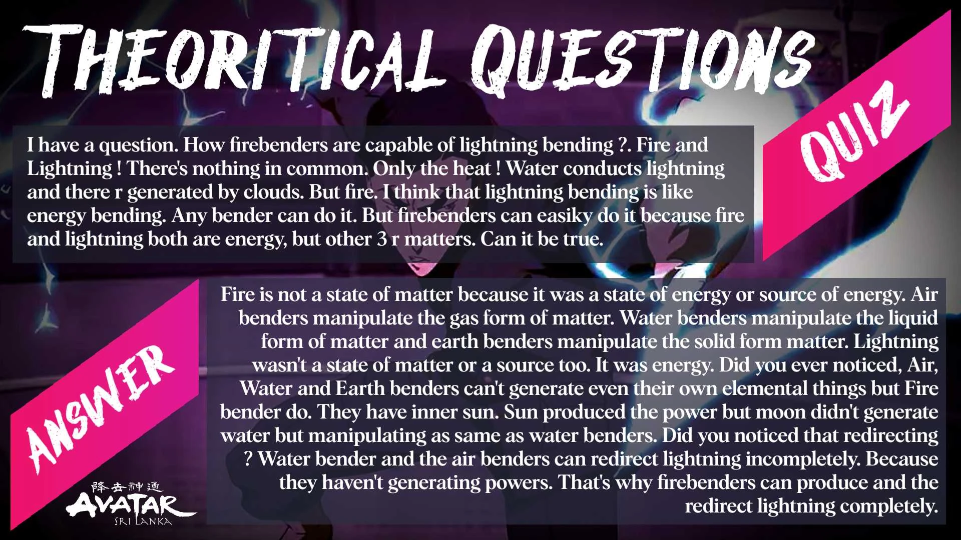 How firebenders are capable of lightning bending? | Fandom
