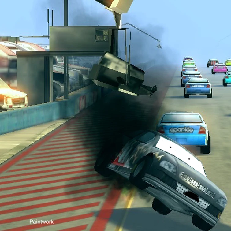 Gerald Leadfoot crashes at his career-ending crash at the 2004 Dinoco ...