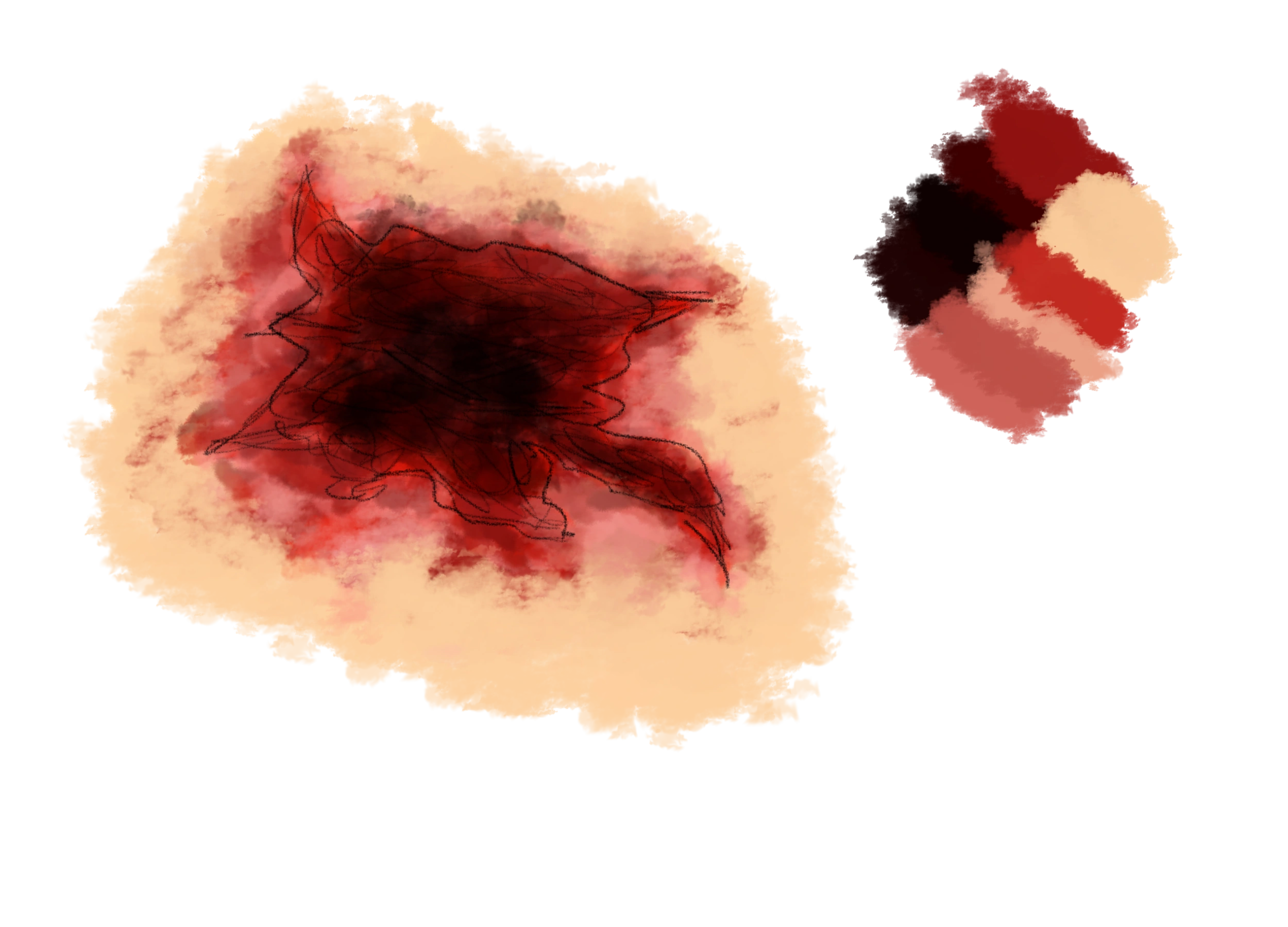 wound drawing practiceee- what would ya rate le wound? GORE/BLOOD ...