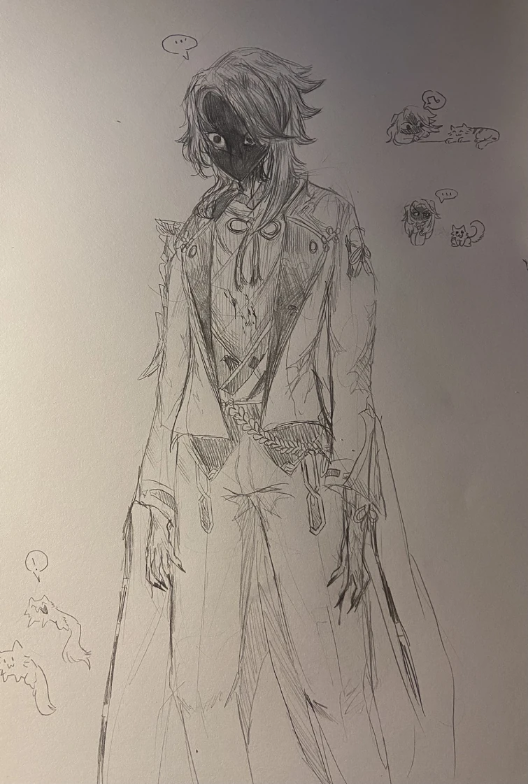 another faceless ayato doodle thing bc i’m bored | Fandom