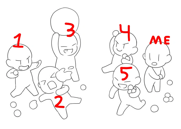 Snowball fight draw your squad (DONE!) (art) | Fandom