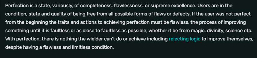 request for edit Perfection page | Fandom