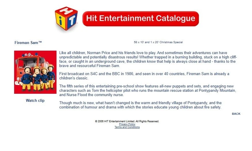I saw this info photo about Fireman Sam in Hit Entertainment's ...