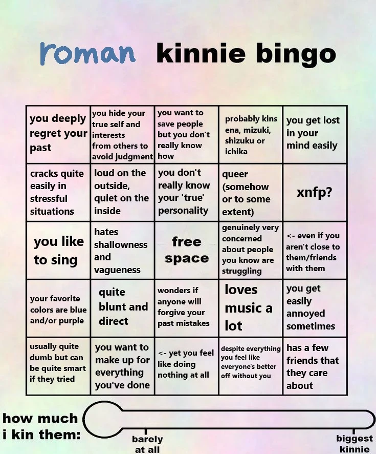 redid my roman kin bingo! :] | Fandom