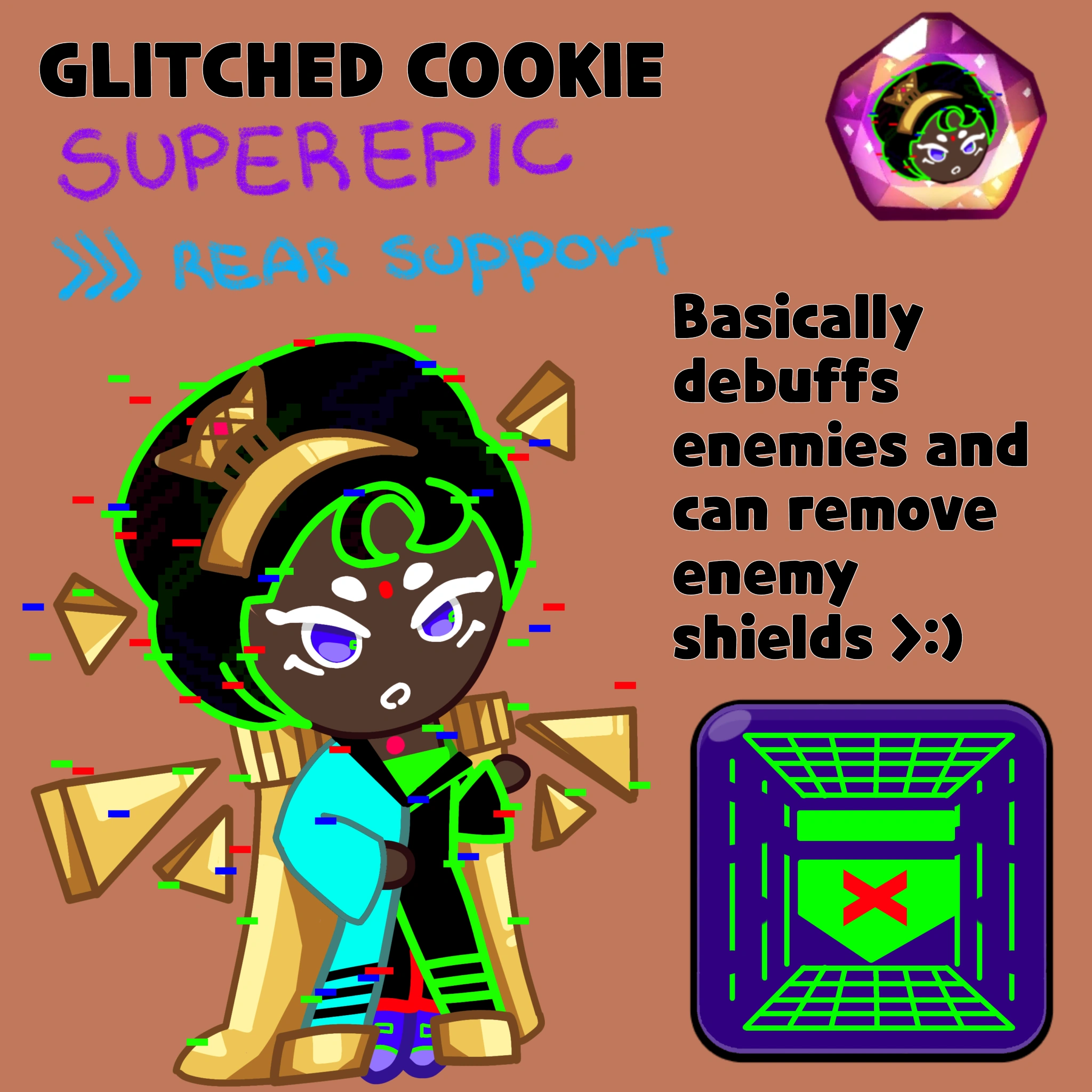 F it, i made a crk oc. Meet GLITCHED COOKIE.(superepic support cookie ...