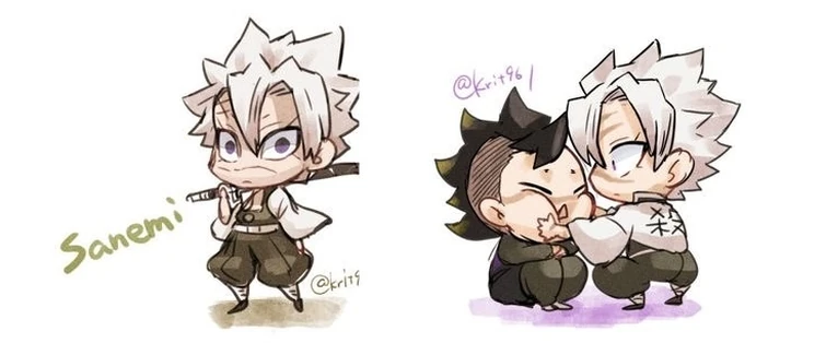 Sanemi with Kitty Art | Fandom