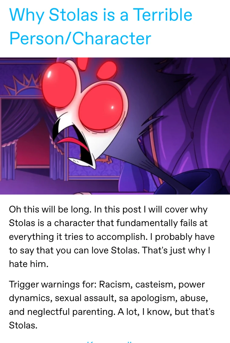 Why is Stolas getting so much flack right now? | Fandom