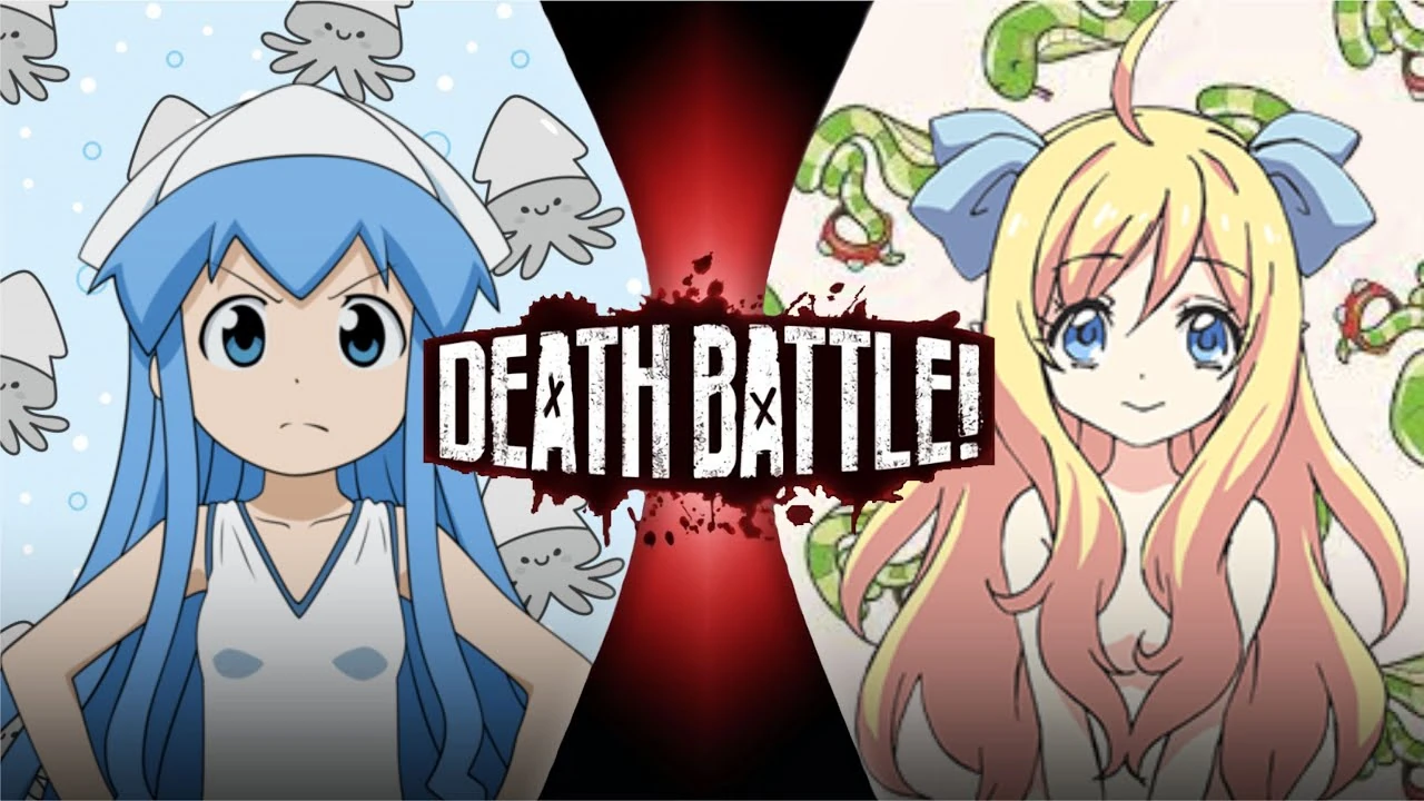 Squid Girl (Shinryaku! Ika Musume) VS Jashin-Chan (Jashin-Chan Dropkick ...