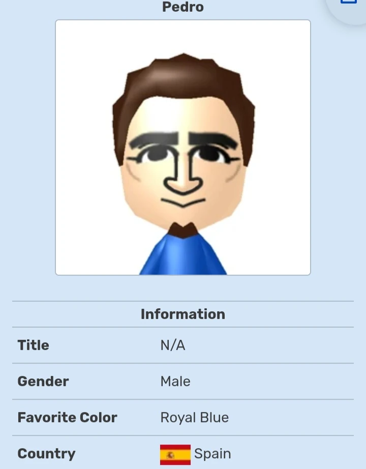 If the Miis were Pokémon Trainers: Pedro | Fandom