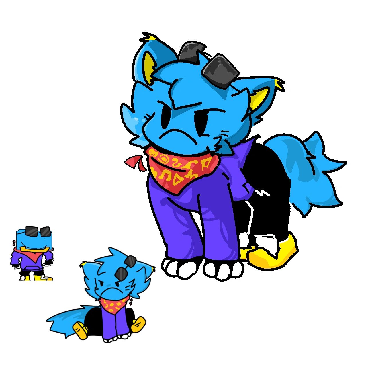 Redrawing old fnf cat stuff from 2020-2021. (Bottom left corner is old ...