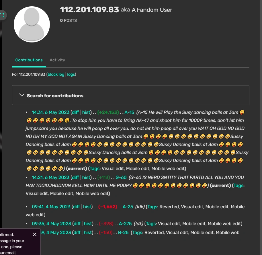 owner please block this guy out of this wiki. | Fandom