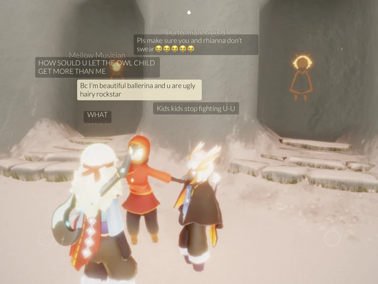 A totally calm convo between performance gude, storyteller, modest ...