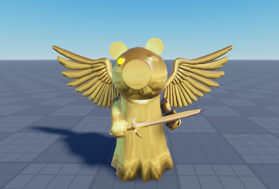 Gold piggy recreating one of those 2020 piggy renders | Fandom