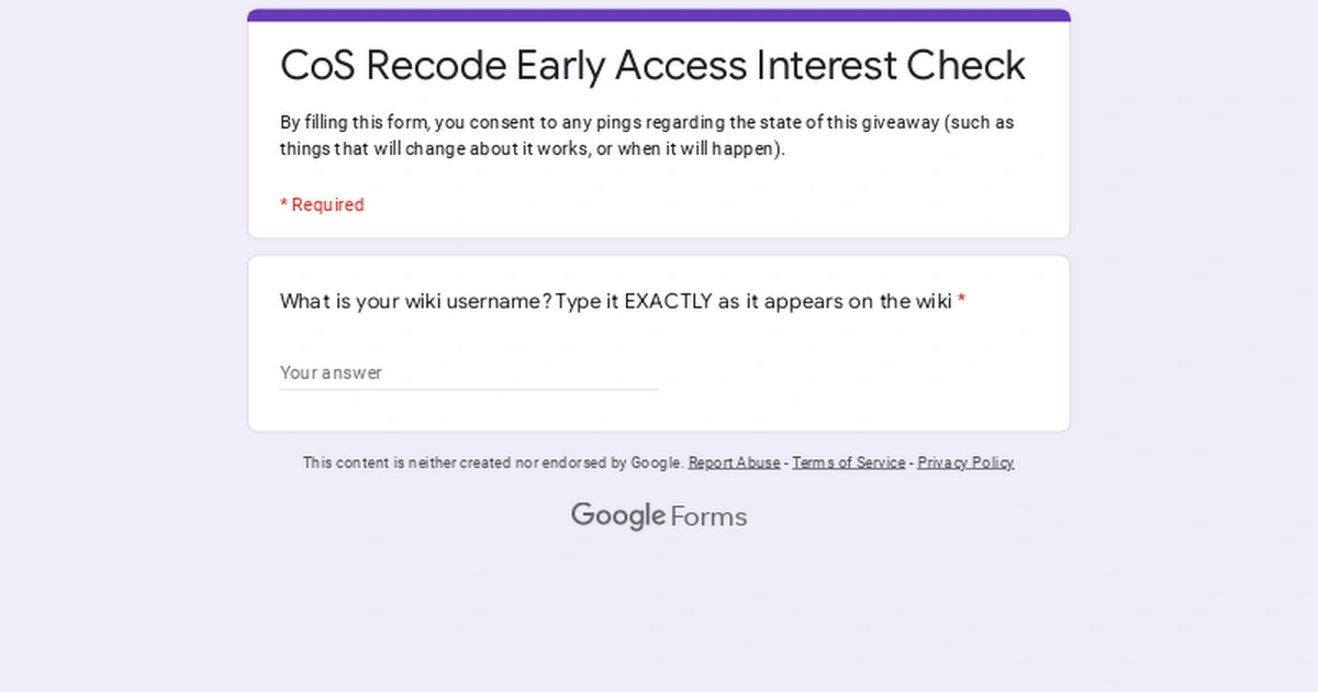 Recode Early Access Giveaway Interest Check | Fandom