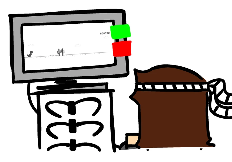 i decided to doodle my sona playing that one chrome dino game | Fandom