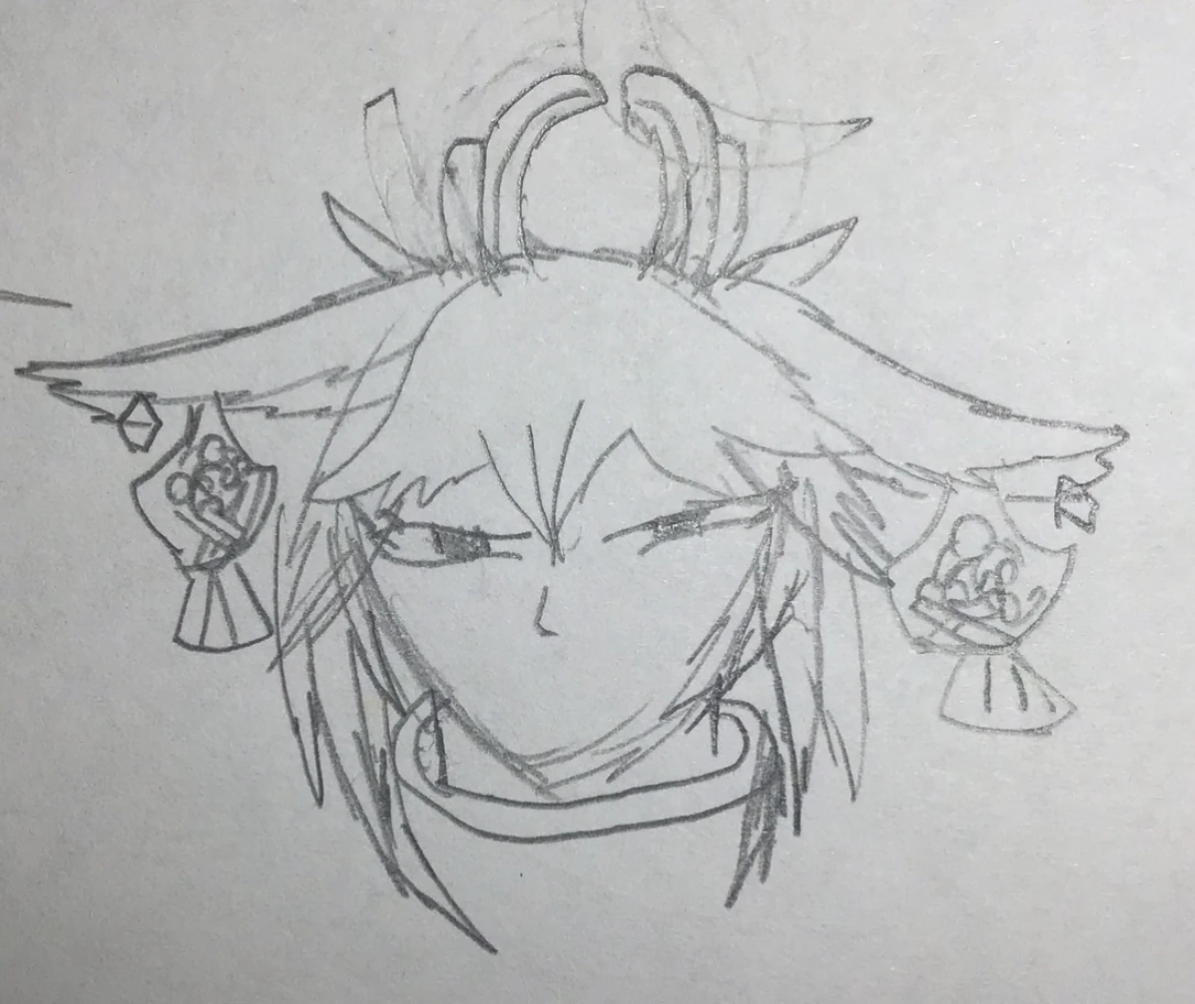 My first attempt at drawing Yae Miko (Headshot) | Fandom
