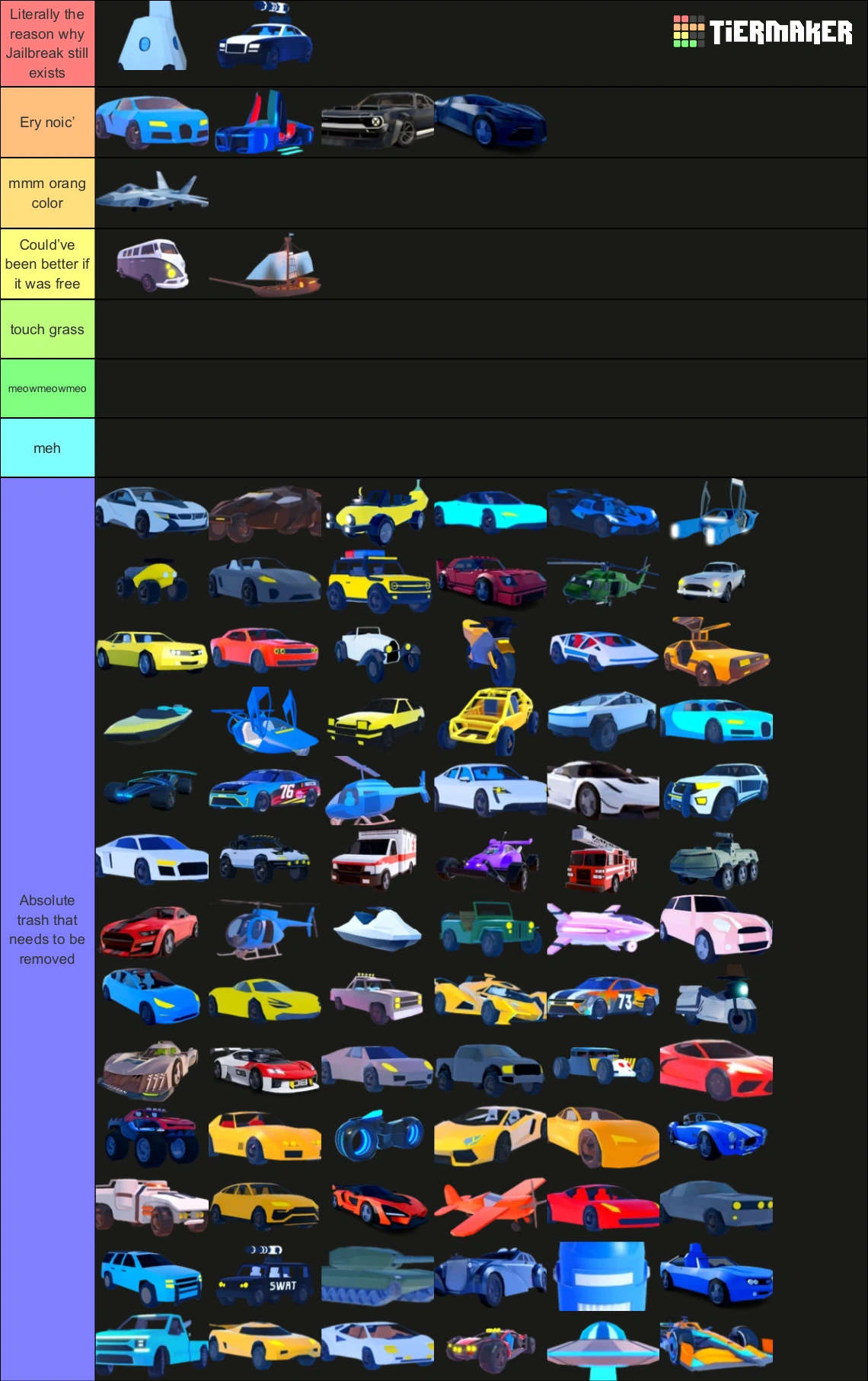 The pinnacle of vehicle tier lists | Fandom