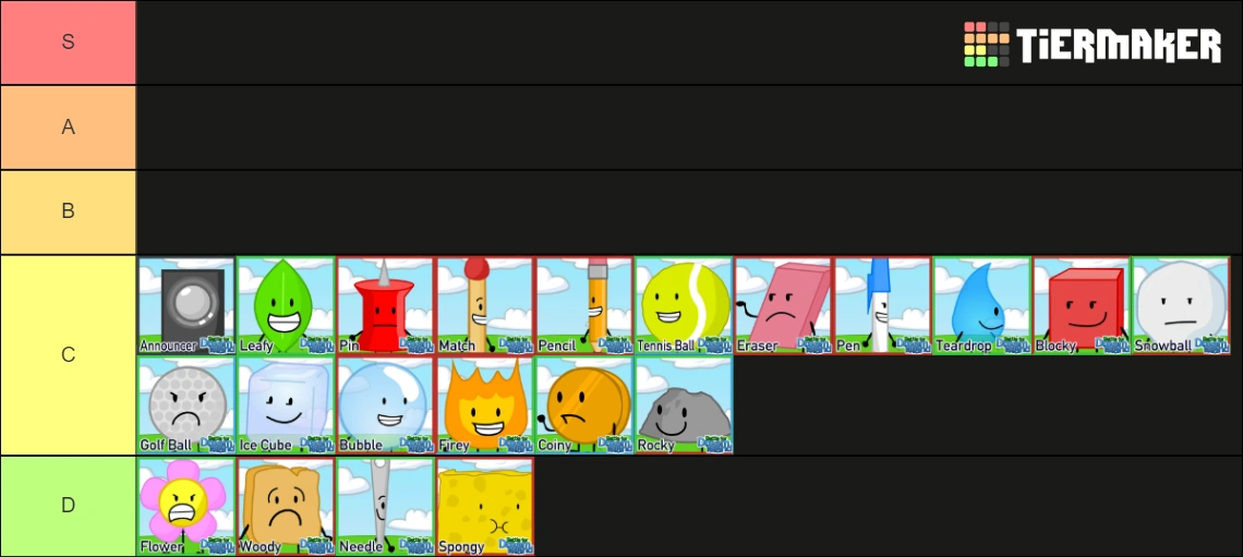 Rewatching BFDI to fix my tierlist: 1 | Fandom
