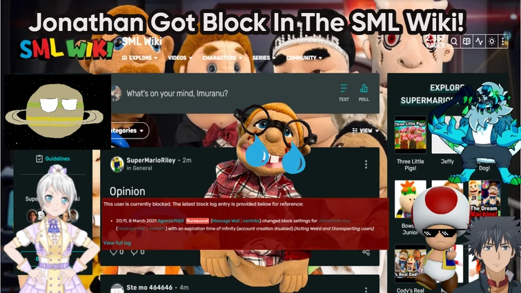 SML Idea: Jonathan Got Block In The SML Wiki! | Fandom