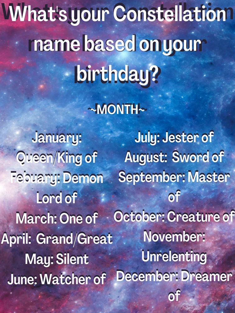 Constellation Name Generator (by birthday) | Fandom